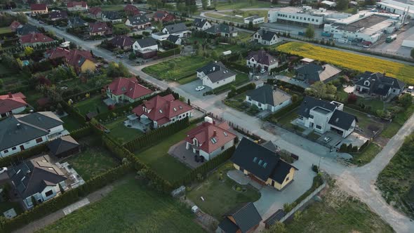 Aerial View of European Suburban Neighborhood with Family Houses, Stock ...