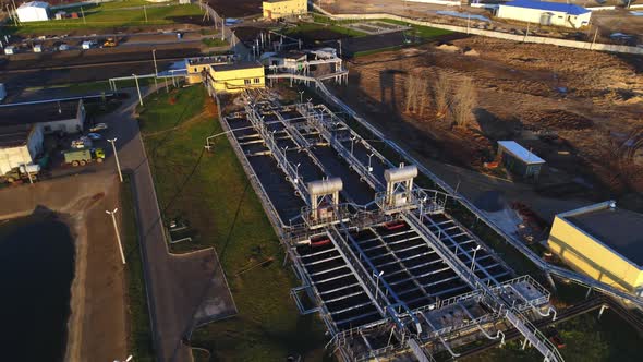 Waster Water Purification System of Pools Pipes and Bridges, Stock Footage
