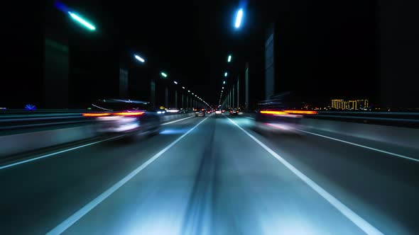 4K Point of View Hyperlapse Time-lapse of Car Driving Through City High ...