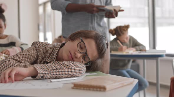 School Boy Napping in Class, Stock Footage | VideoHive
