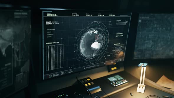 Modern Satellite Surveillance Scanner Device Analyzes Target Location ...