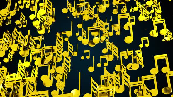 Gold Music Notes, Motion Graphics | VideoHive