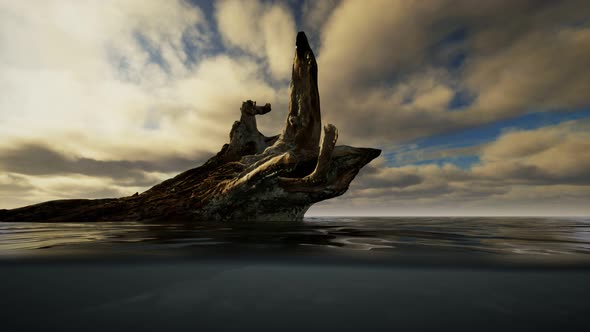 Ocean Seascape with Sky and Ocean Wave Splitted By Waterline to ...