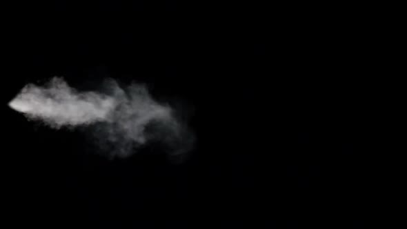 Wave of White Smoke on an Isolated Black Studio Background, Stock Footage