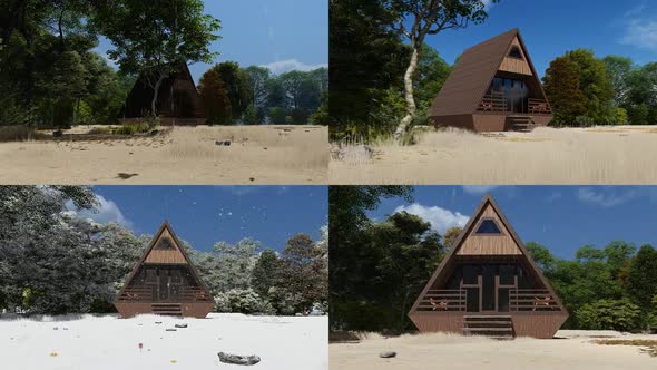 15 video packs Triangular log cabin house, Motion Graphics | VideoHive