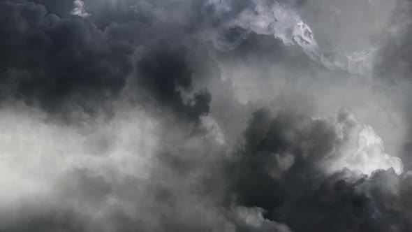 a thunderstorm and lightning within the dark gray cloud 4k, Stock Footage