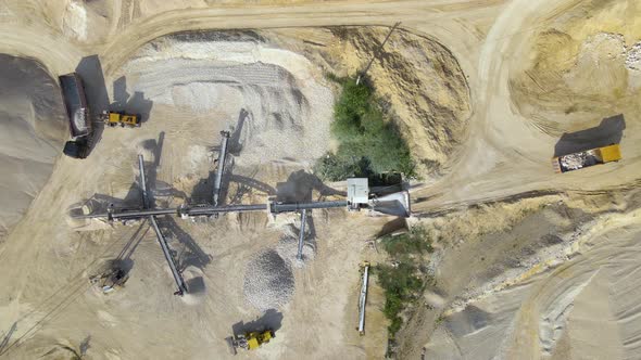 Open pit mining of construction sand stone materials with excavators ...