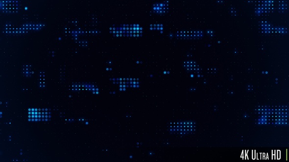 4K Digital data of connected dot nodes flowing to the side in a loop ...