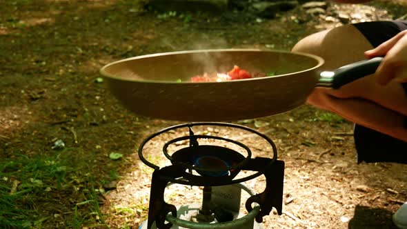 Cooking in forest 4K, Stock Footage | VideoHive
