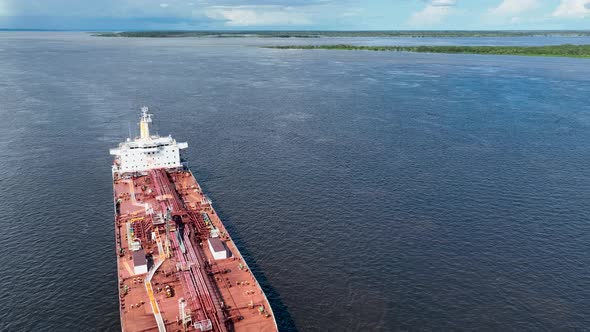 Freight ship sailing at Amazon River Manaus Brazil. Transportation ...