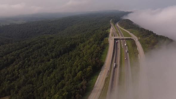Vehicles Driving At I-75 And Rarity Mountain Road By Lush Mountains Of ...