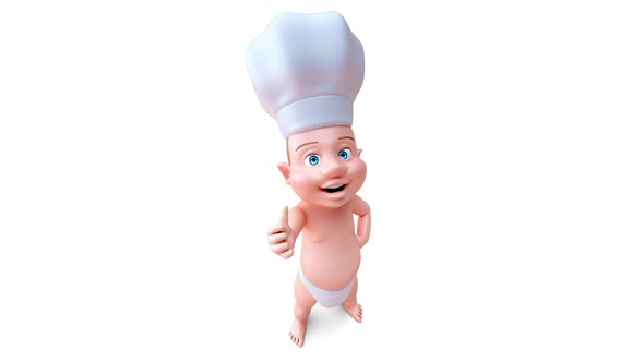 Fun 3D cartoon of a baby chef, Motion Graphics | VideoHive
