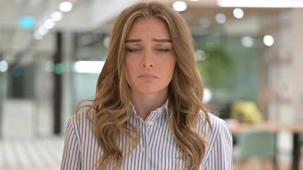 Portrait of Sad Businesswoman Crying at Camera , Stock Footage | VideoHive