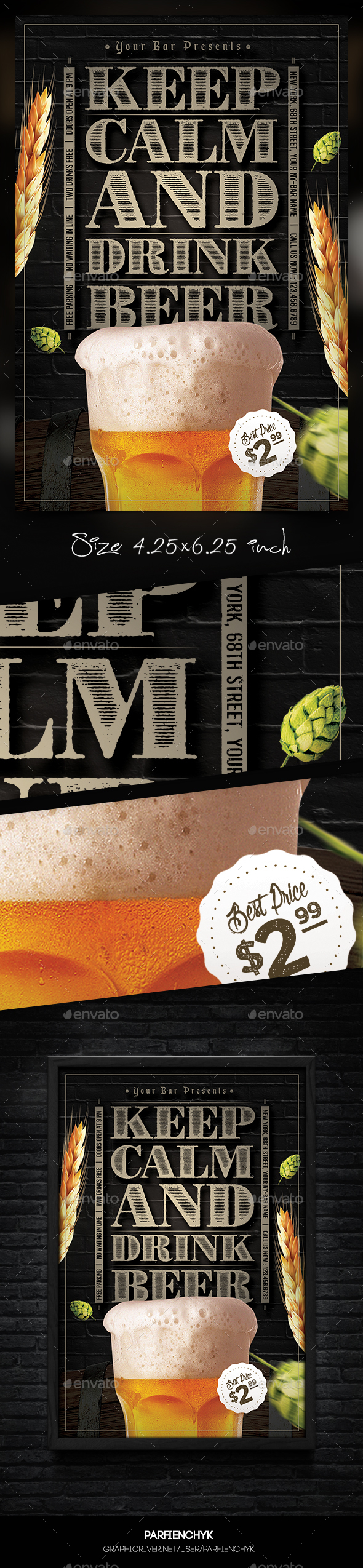 Beer Flyer Template by Parfienchyk | GraphicRiver