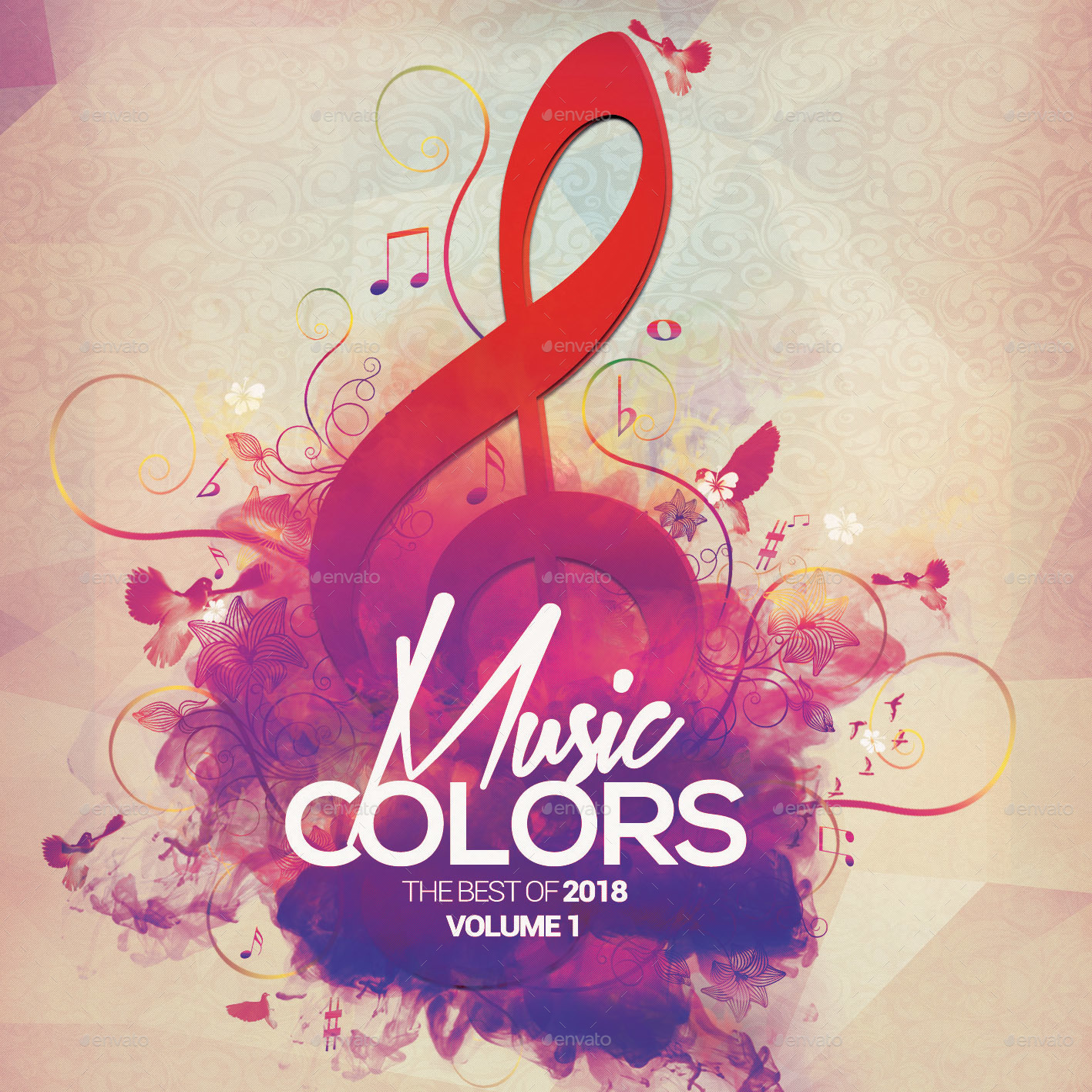 Music Colors CD Design Template, Print Templates | GraphicRiver