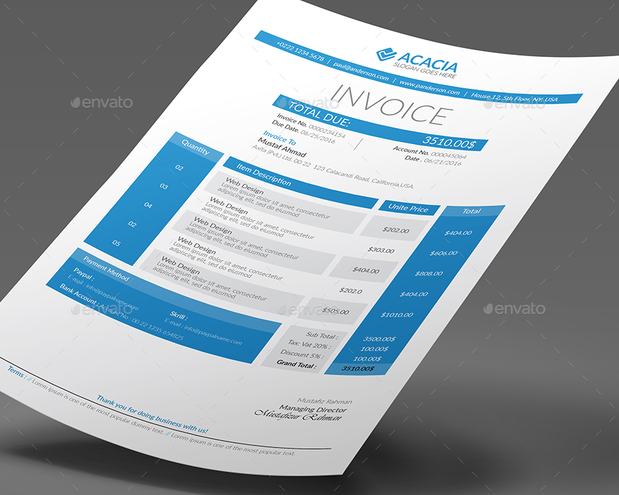Simple and Sleek Invoice, Print Templates | GraphicRiver