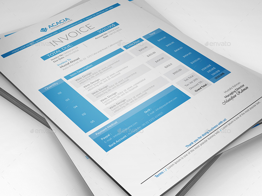 Simple and Sleek Invoice, Print Templates | GraphicRiver
