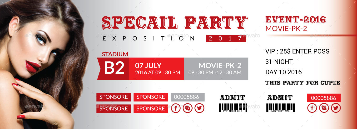 Event Ticket, Print Templates | GraphicRiver