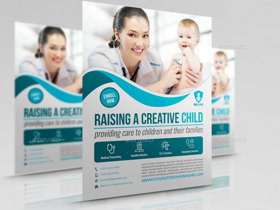 Pediatrician Flyer Template, Print Templates | GraphicRiver
