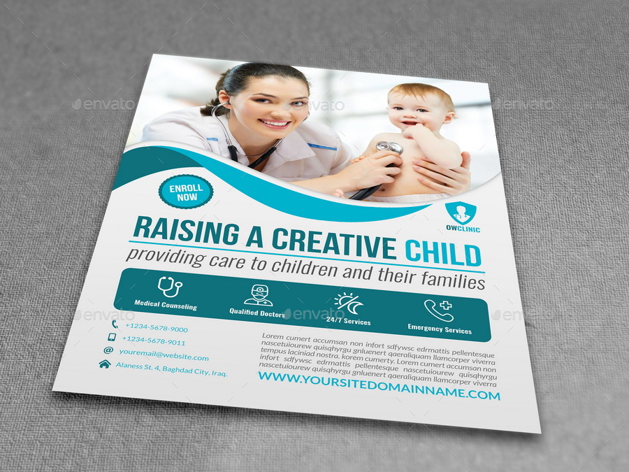 Pediatrician Flyer Template, Print Templates | GraphicRiver