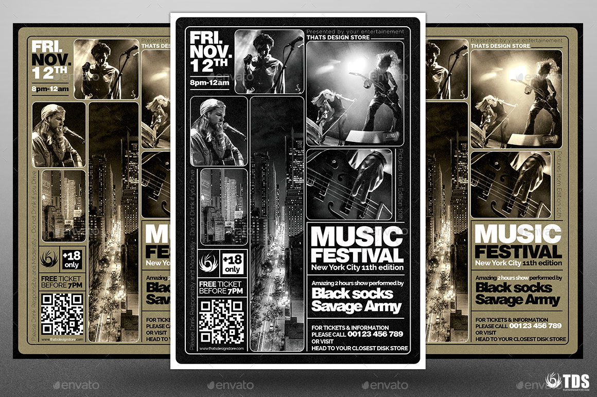 Music Festival Flyer Template V14 by lou606 | GraphicRiver