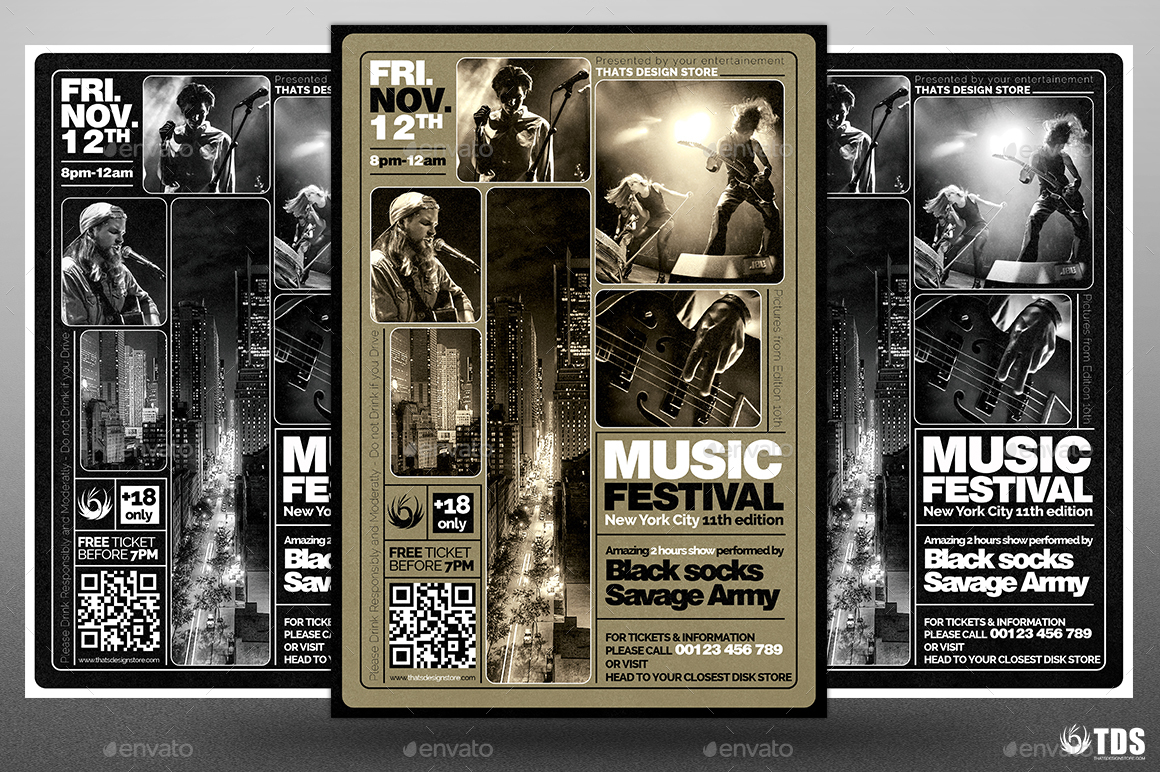Music Festival Flyer Template V14 by lou606 | GraphicRiver