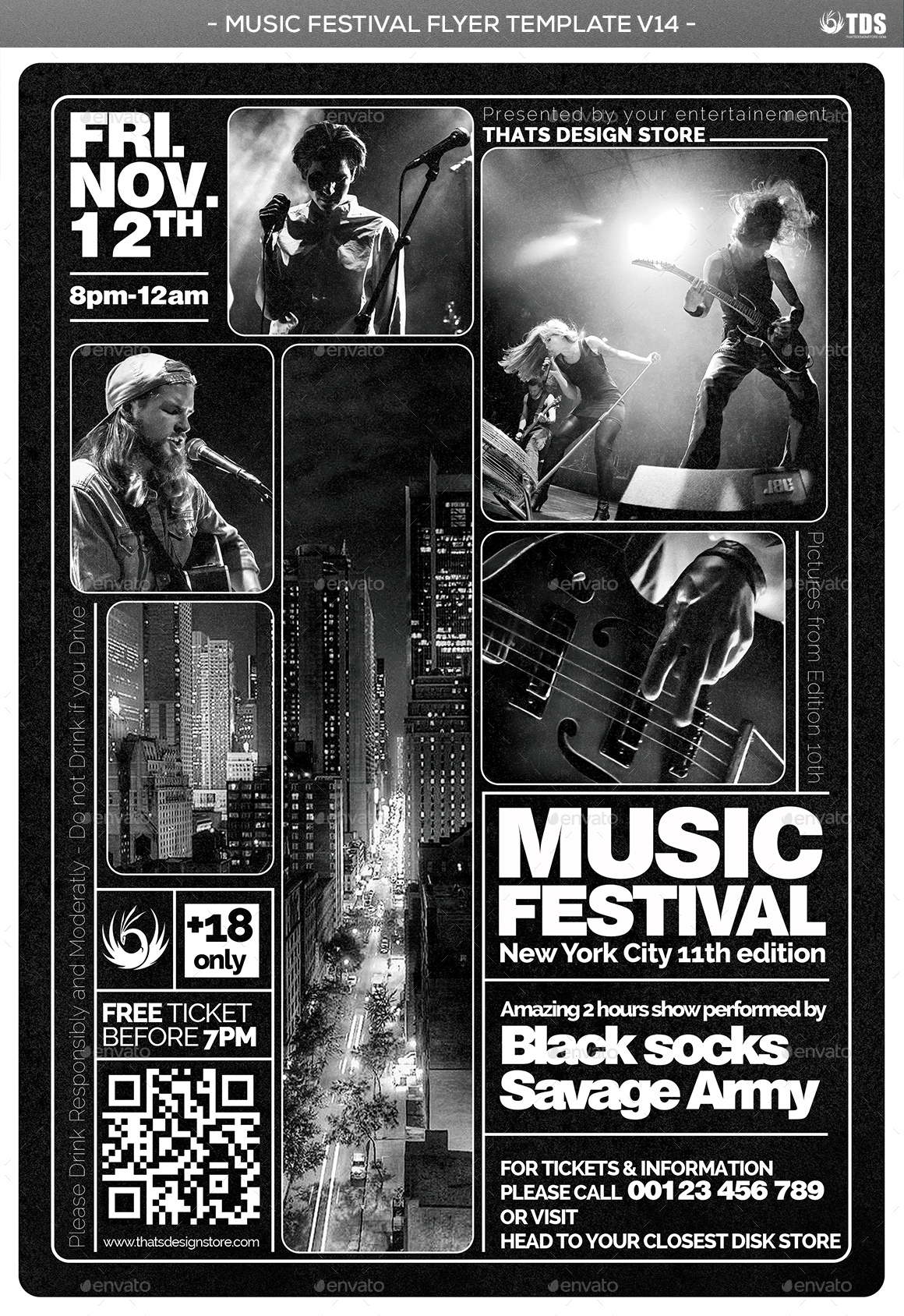 Music Festival Flyer Template V14 by lou606 | GraphicRiver