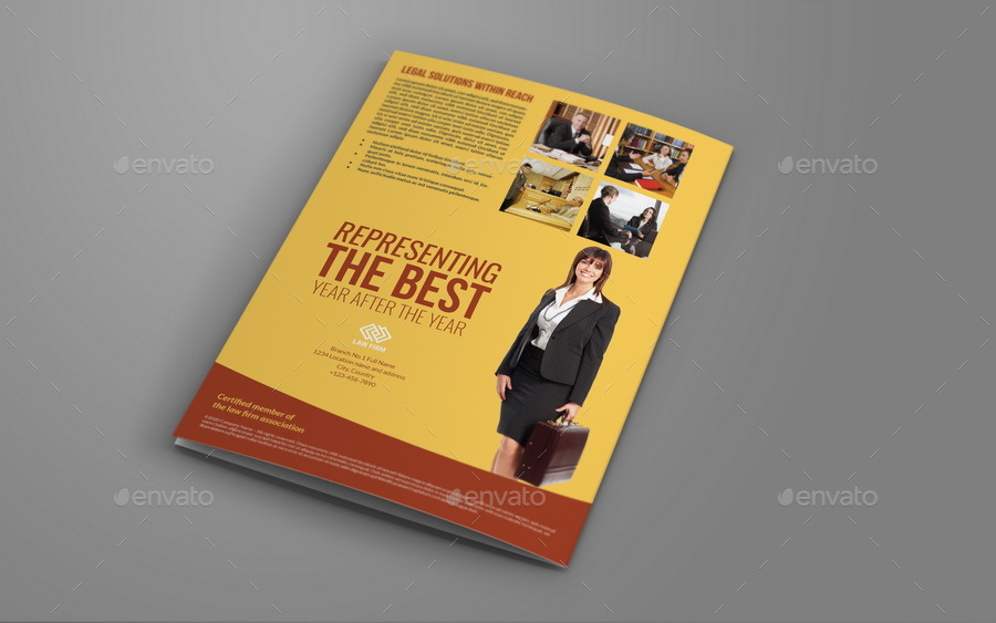 Law Firm Bi-Fold Brochure Template, Print Templates | GraphicRiver