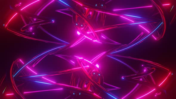 Abstract Blue Red Neon Multicolor Psychedelic Hypnotic VJ Seamless Loop ...