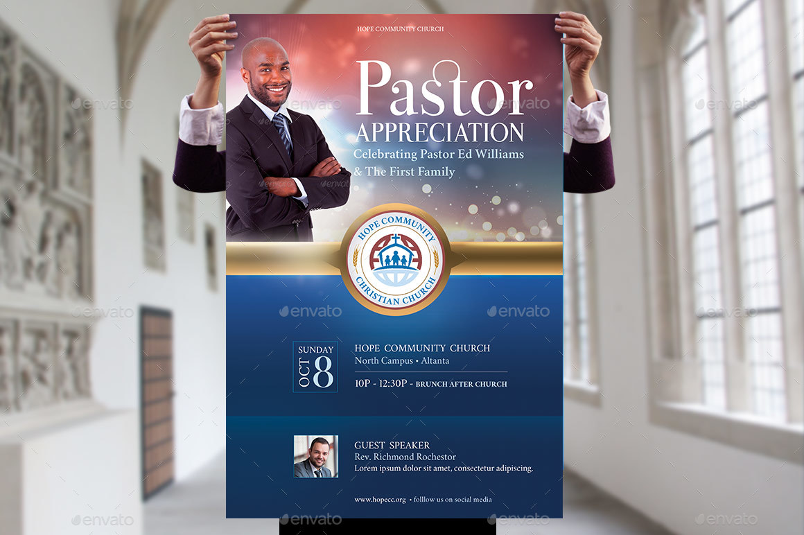 Hope Pastor Appreciation Flyer Poster Template, Print Templates ...