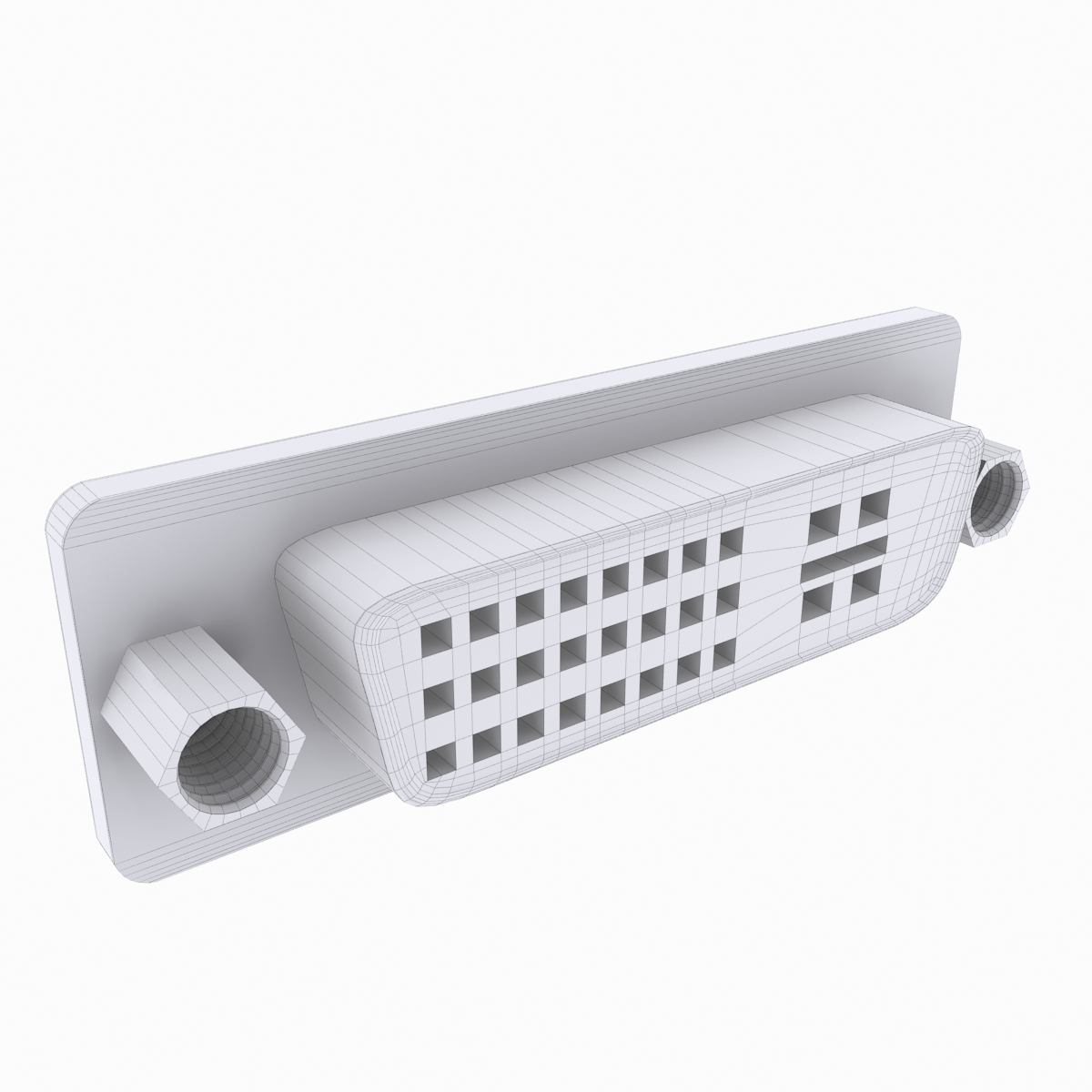 DVI-I dual link Panel Mount Connector by FrancescoMilanese85 | 3DOcean