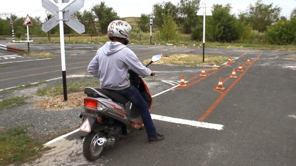 Motorcycle Driving Test, Stock Footage | VideoHive
