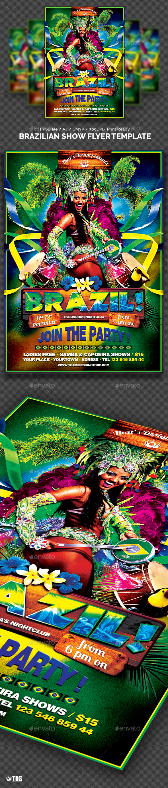 Brazilian Show Flyer Template by lou606 | GraphicRiver