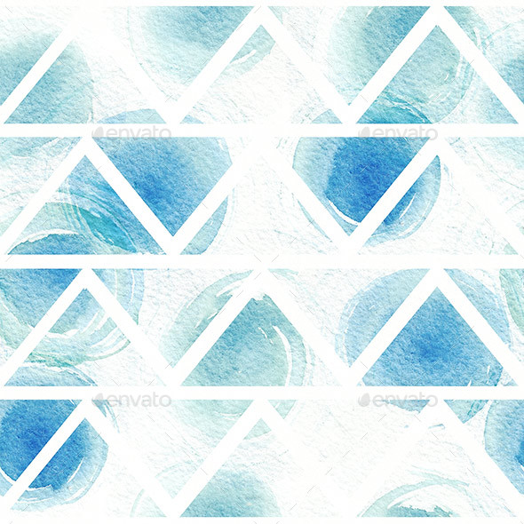 Blue Watercolor Patterns Set, Graphics | GraphicRiver