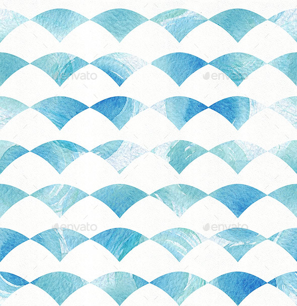 Blue Watercolor Patterns Set, Graphics | GraphicRiver