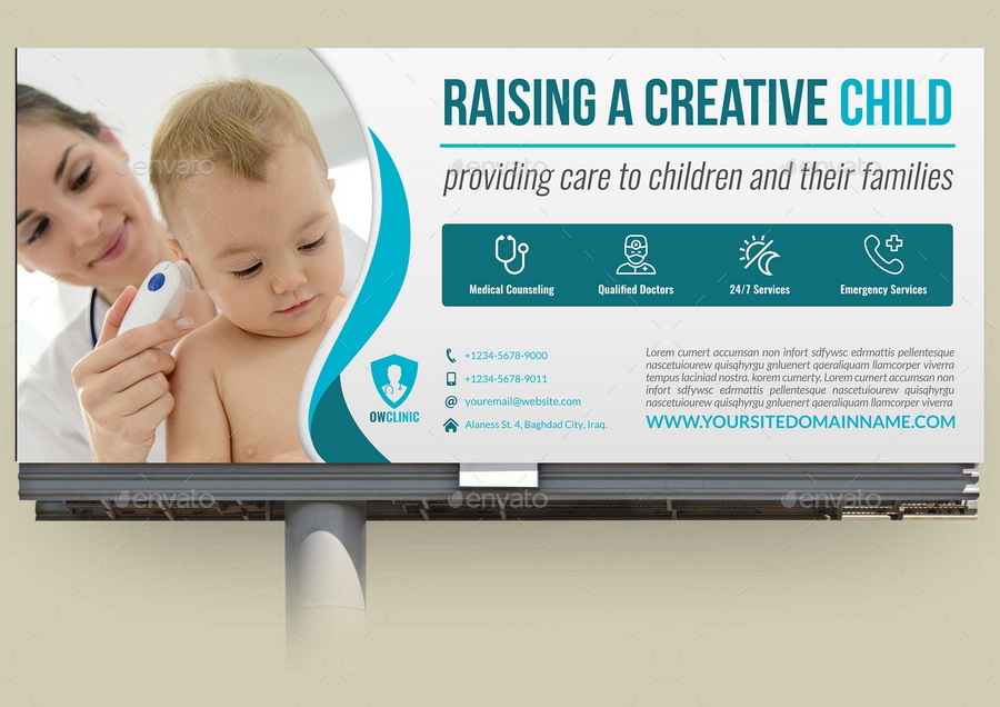 Pediatrician Billboard Template, Print Templates | GraphicRiver