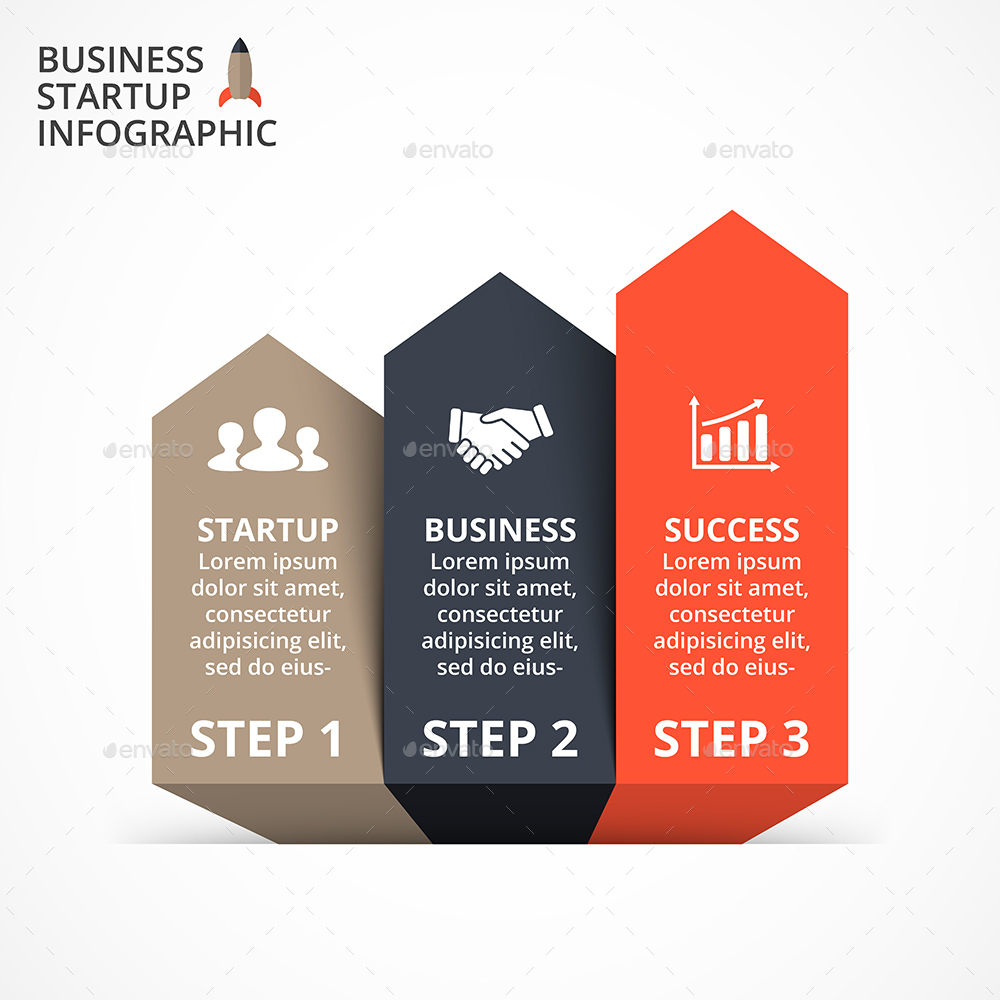3 Steps Infographics. Vol.2, Infographics | GraphicRiver