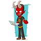 Cartoon Devil Programmer with Laptop, Vectors | GraphicRiver