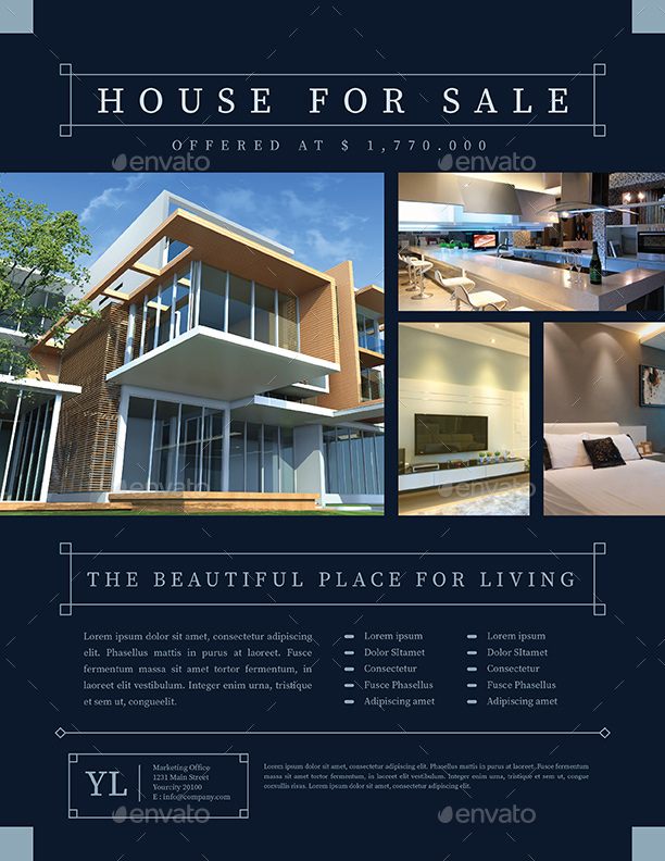 Vintage Real Estate Flyer, Print Templates | GraphicRiver