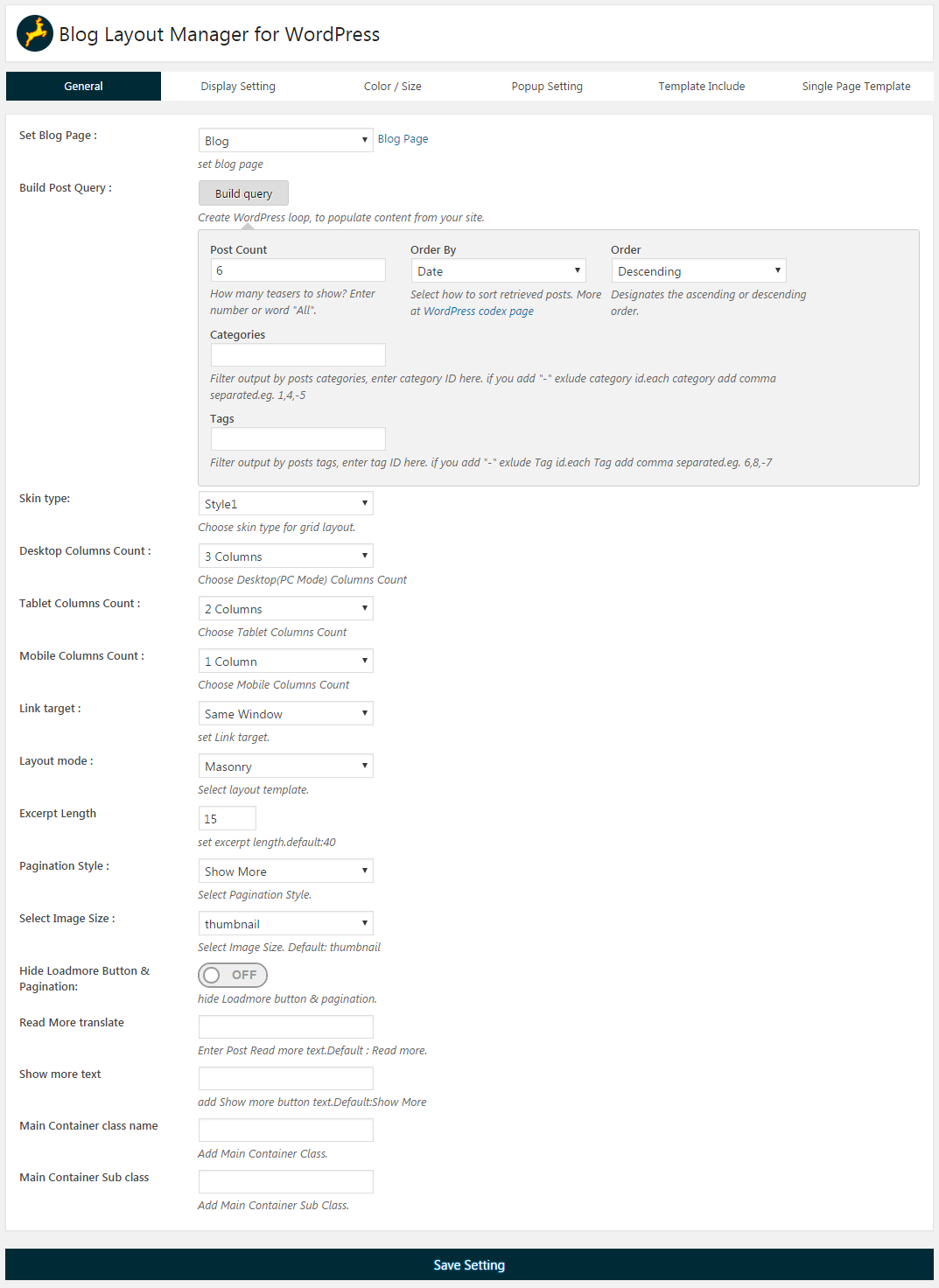 Blog Page Layout Manager for WordPress by saraggna | CodeCanyon
