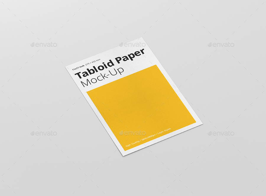 Tabloid Paper Mock-Up - 11x17, Graphics | GraphicRiver