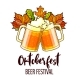 Octoberfest Festival Cartoon Design with Glasses, Vectors | GraphicRiver