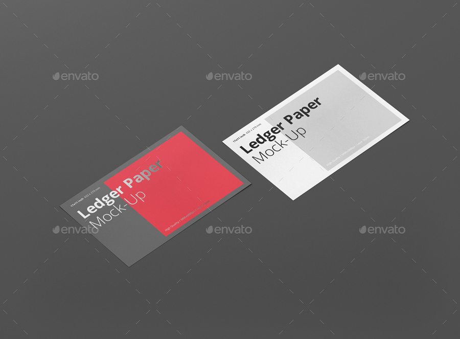 Ledger Paper Mock-Up - 17x11, Graphics | GraphicRiver