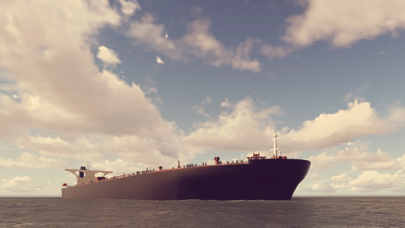 Oil Tanker On The Sea Animation, Motion Graphics | VideoHive