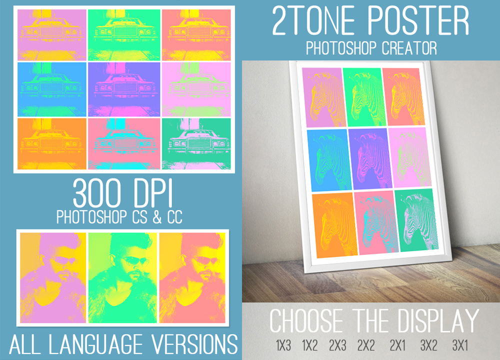 Duotone Color Photoshop Action Poster Creator, Add-ons | GraphicRiver