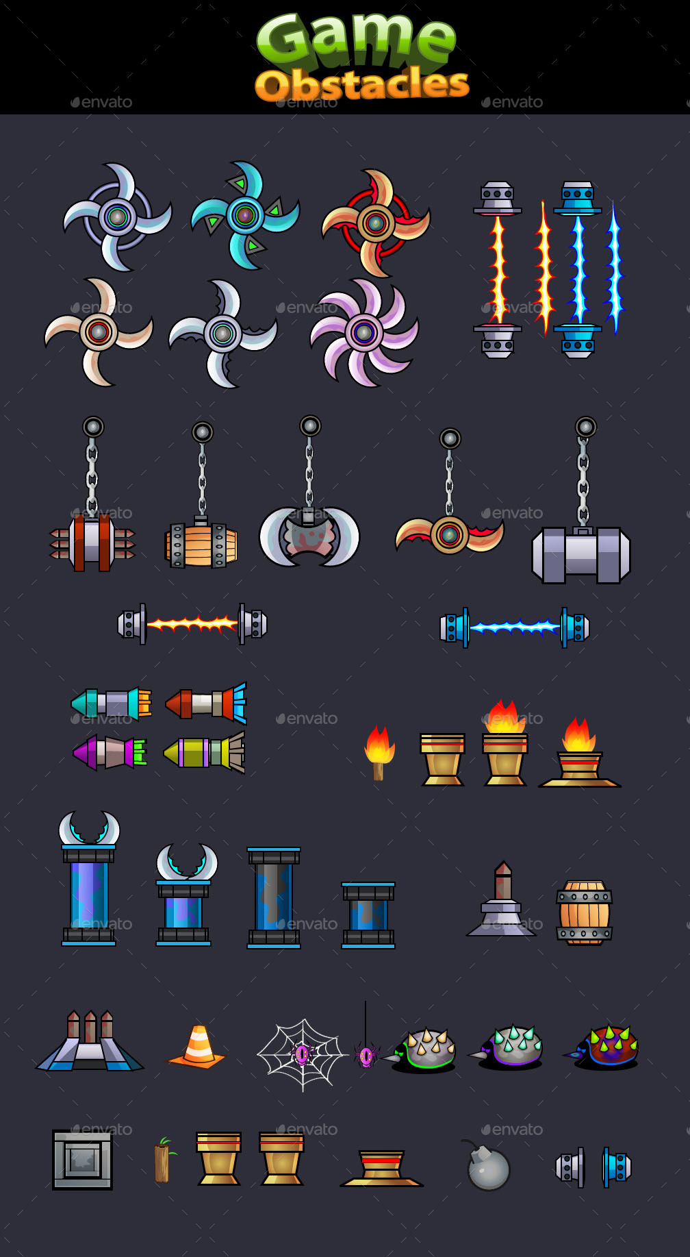 2D Game Obstacles 03 by pasilan | GraphicRiver