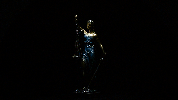 Lady Justice on Black background, Stock Footage | VideoHive