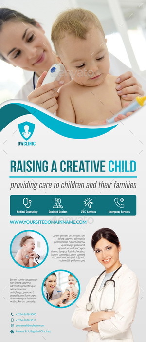 Pediatrician Signage Banner Roll Up Template, Print Templates ...