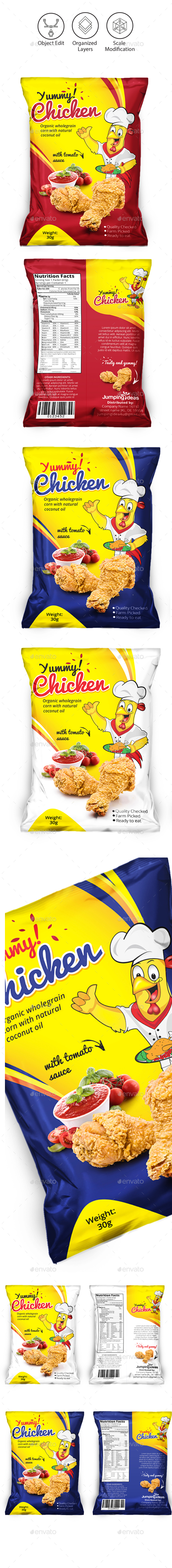 Chicken Wings Packaging Template by jumpingideas | GraphicRiver