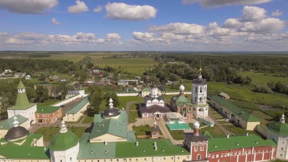 Orthodox Christian monastery.Aerial View, Stock Footage | VideoHive